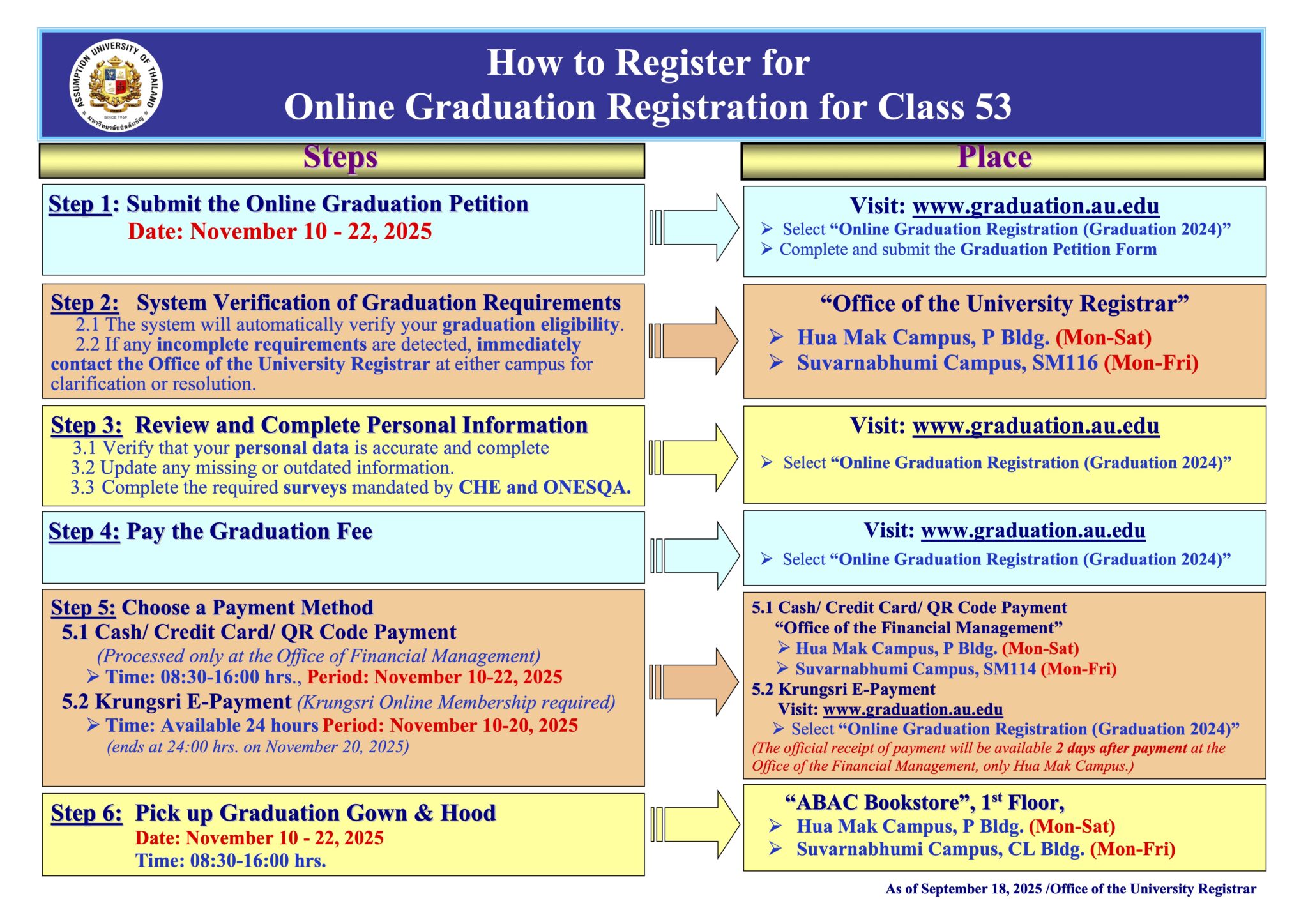 Announcement for Online Graduation Registration for Class 53 - Office ...